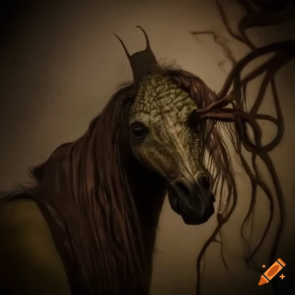 Terrifying eldritch horse monster on Craiyon