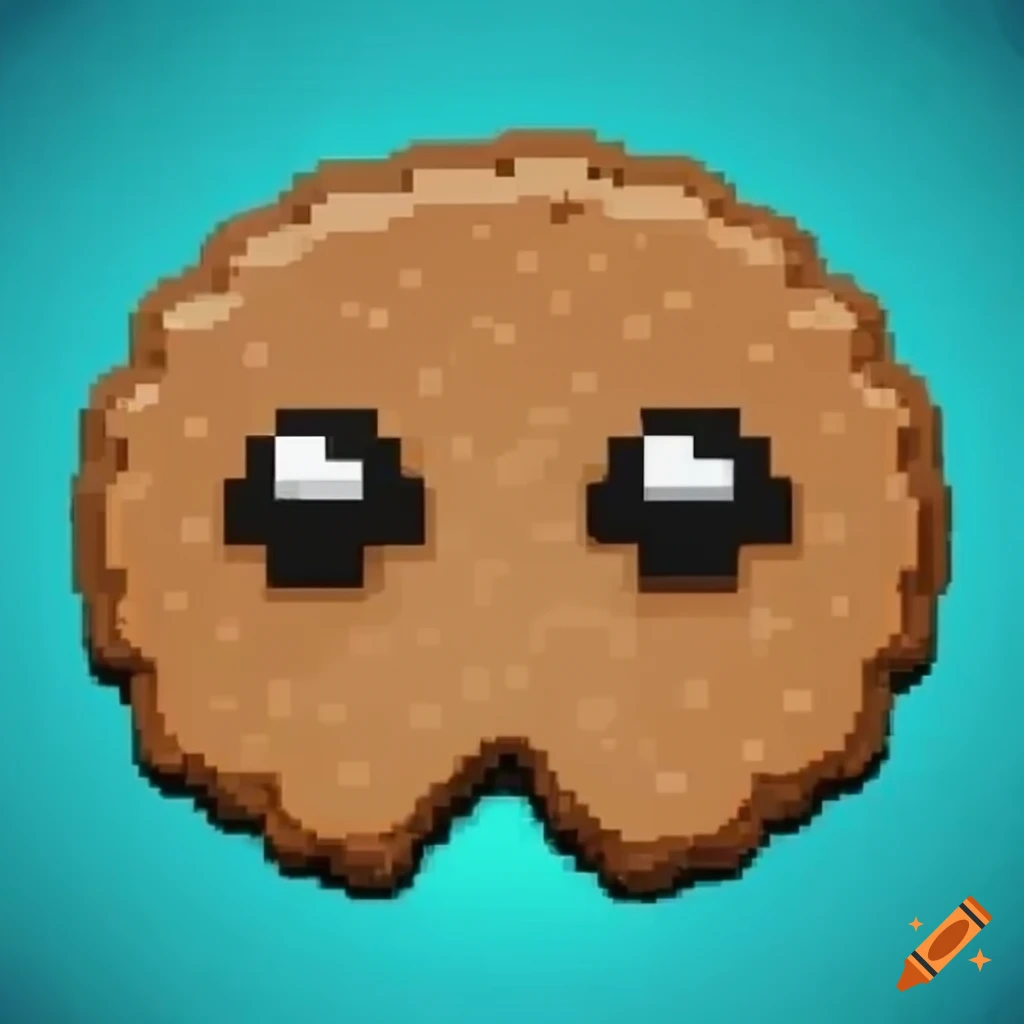 Retro pixel art cookie texture for a game on Craiyon