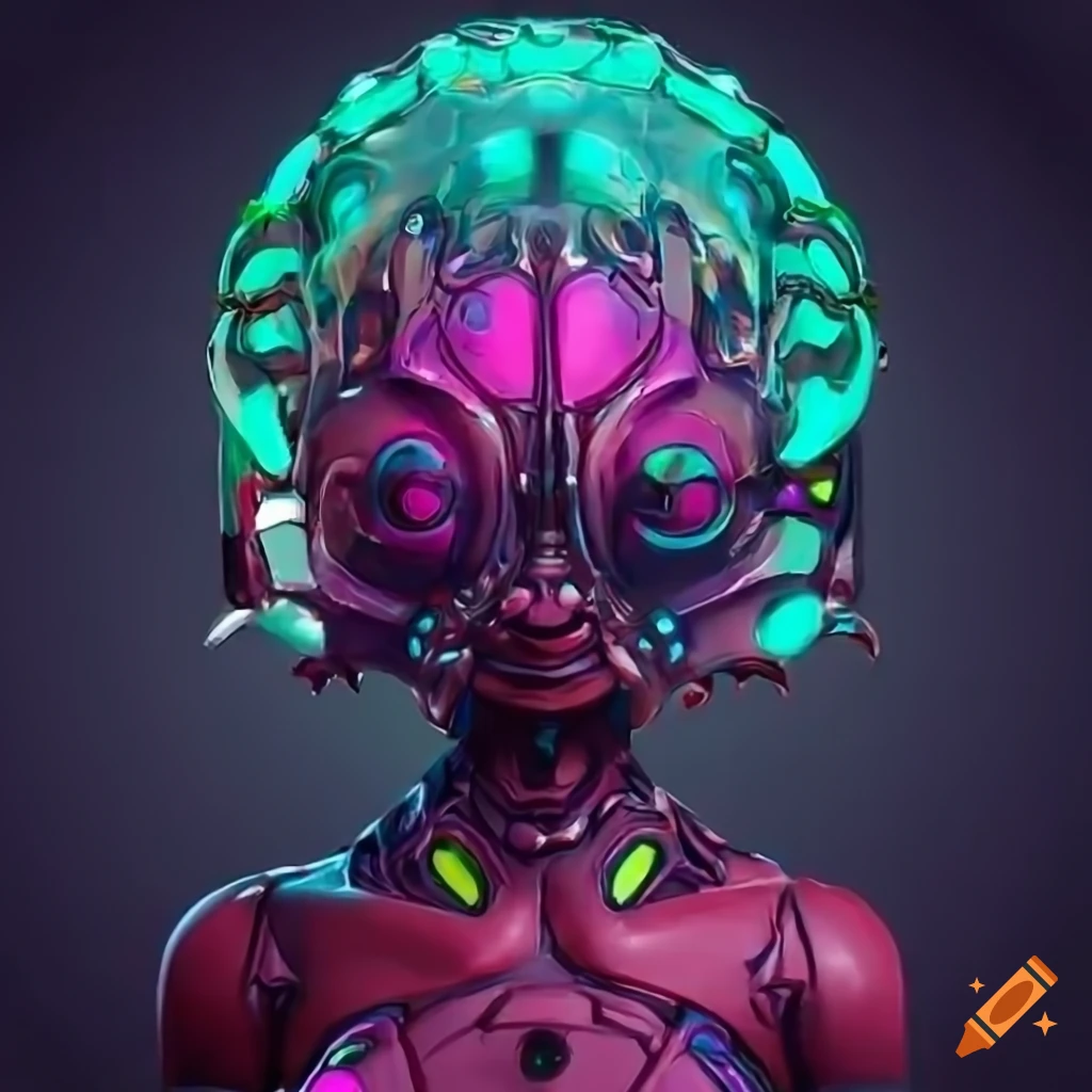 Cybernetic stylized octopus in a cyberpunk style on Craiyon