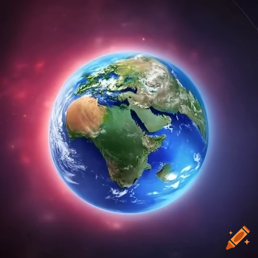 Earth protected by a force field on Craiyon