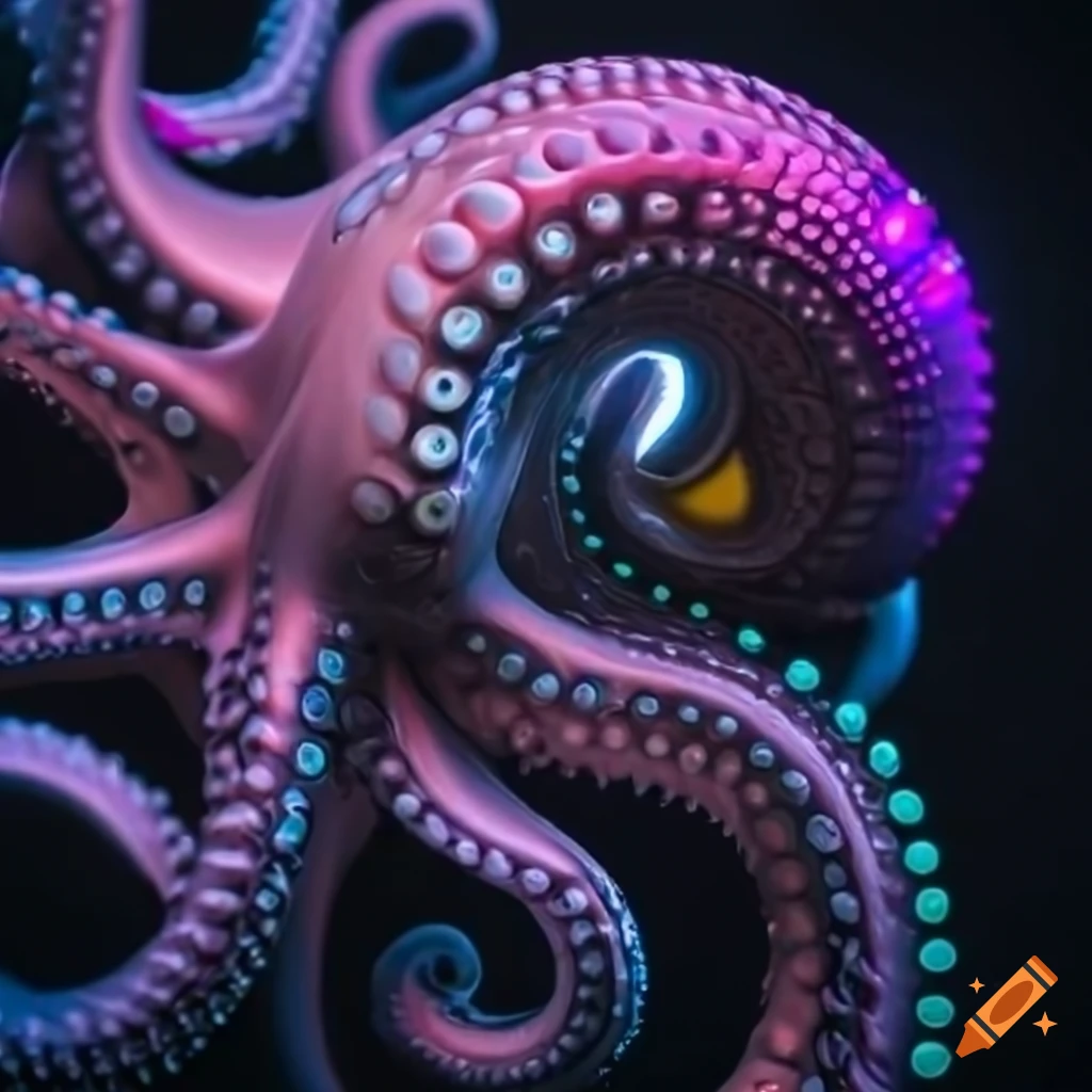 Cybernetic stylized octopus in cyberpunk style on Craiyon