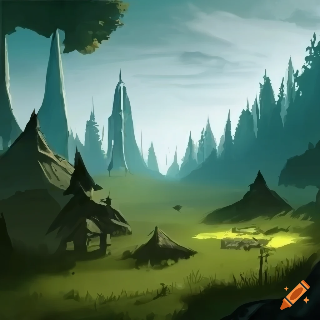 Wide flat land in a fantasy rpg game environment on Craiyon