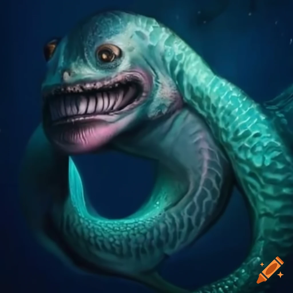 Brockness monster leading an army of mermaids in a mythical battle on ...