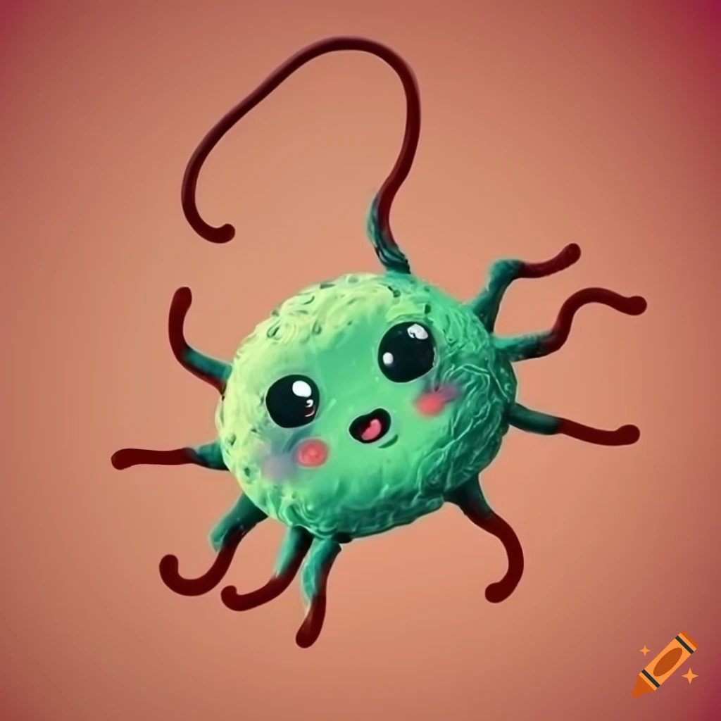 Cute bacteria illustration on Craiyon
