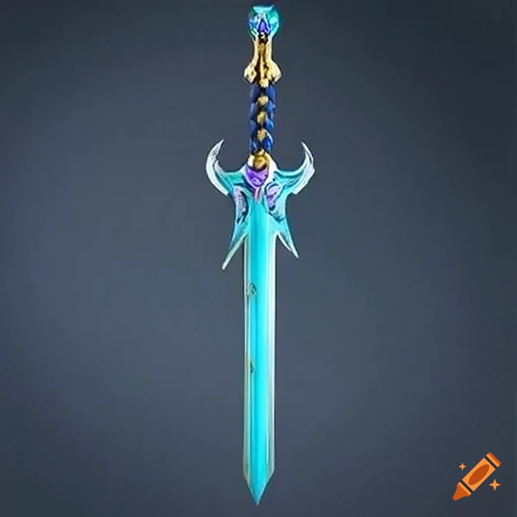 Intricate master sword with magical curves on Craiyon