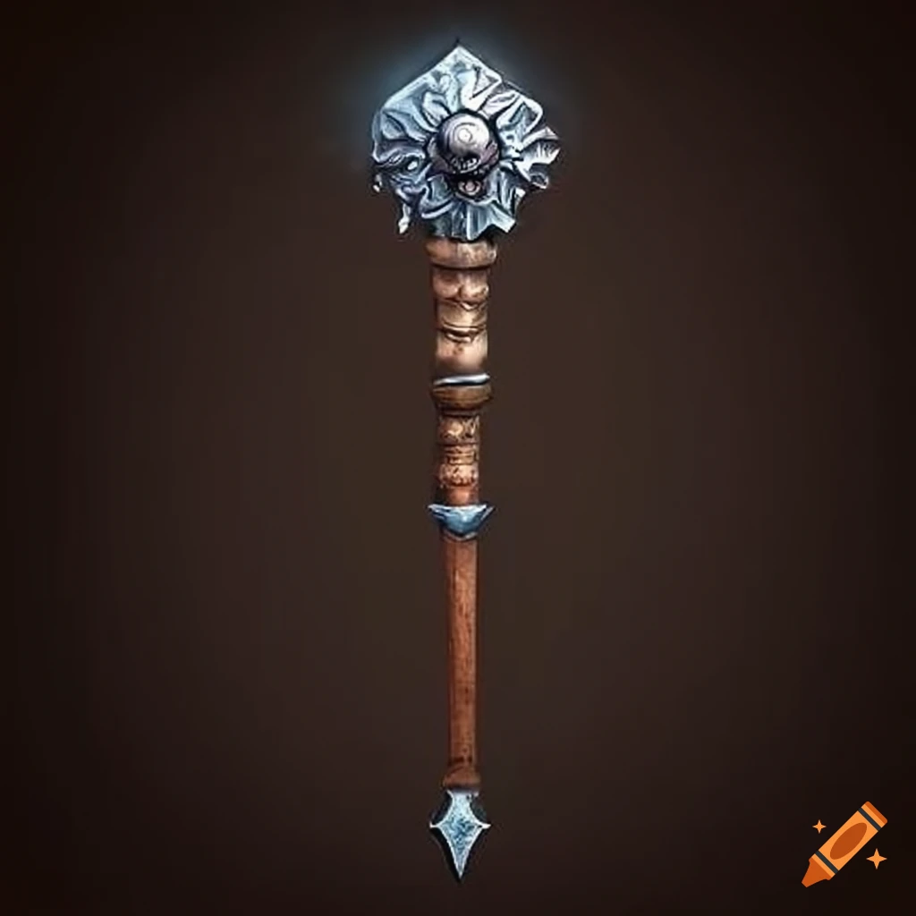 Ornate one-handed battle mace for fantasy rpg games on Craiyon