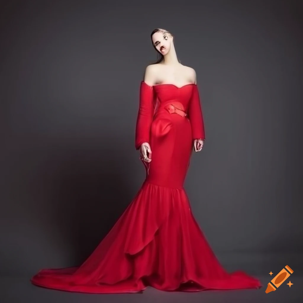 Portrait of females in futuristic evening gowns on Craiyon