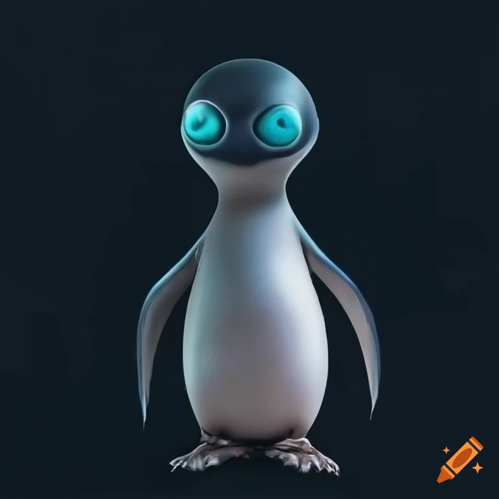Alien penguin on Craiyon