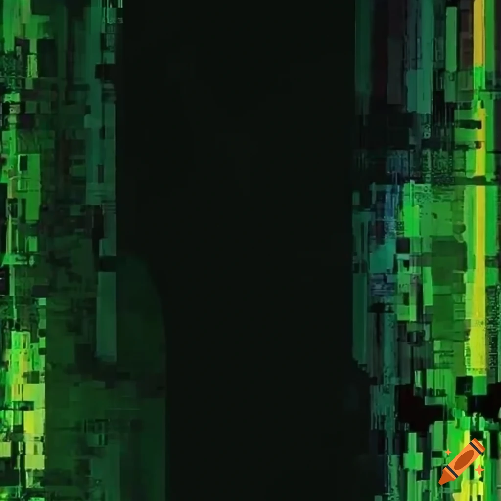 Glitch computer screen with jackson pollock art double exposure and vhs ...