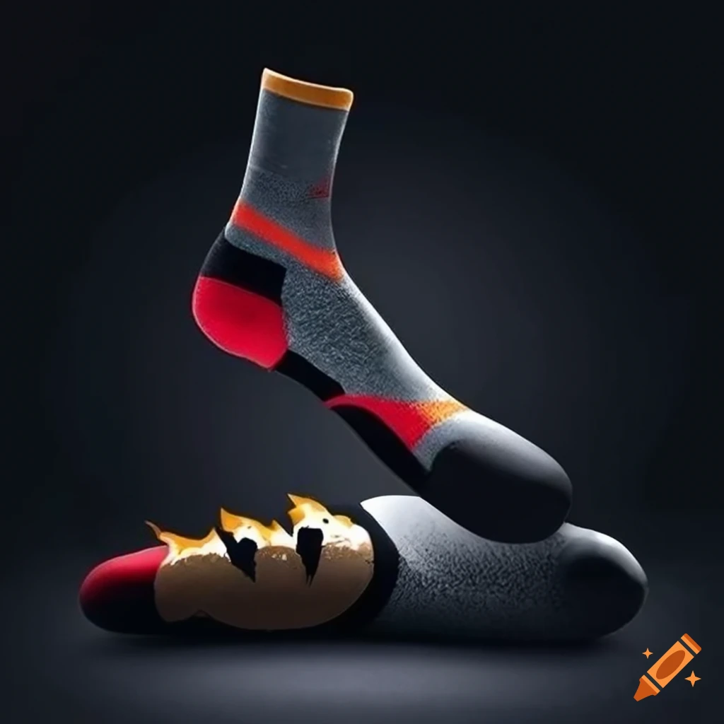 Athletic sock wrestling competition poster with flames and fighting ...