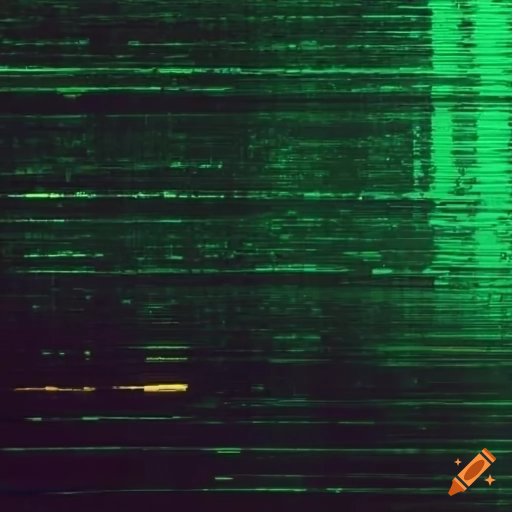 Glitch computer screen with jackson pollock art and vhs glitch overlay ...