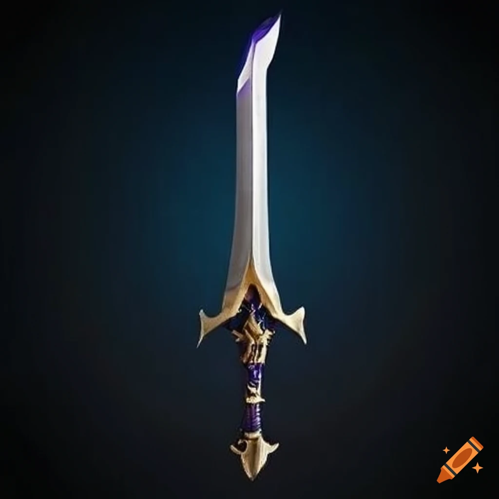 Intricate and magical curved master sword on Craiyon