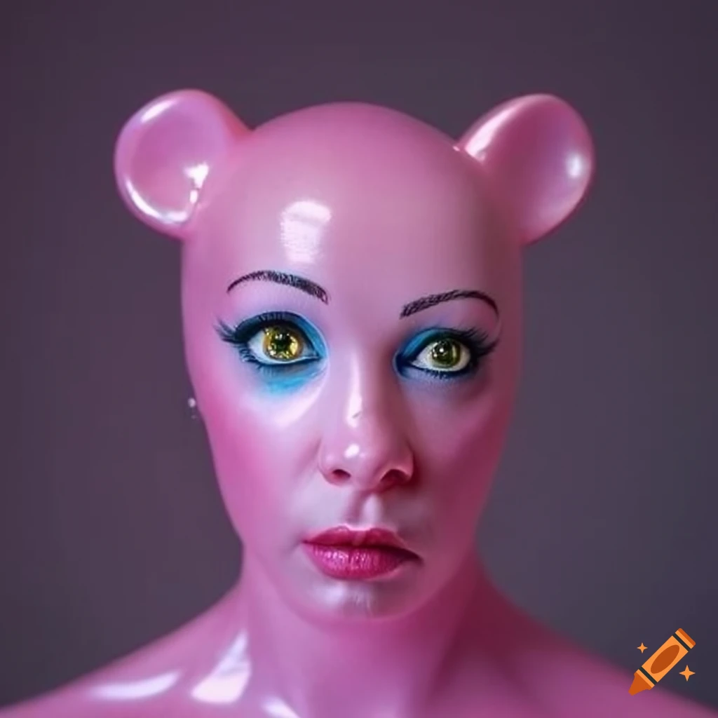 Iridescent pink latex melissa joan hart representing pink panther on ...