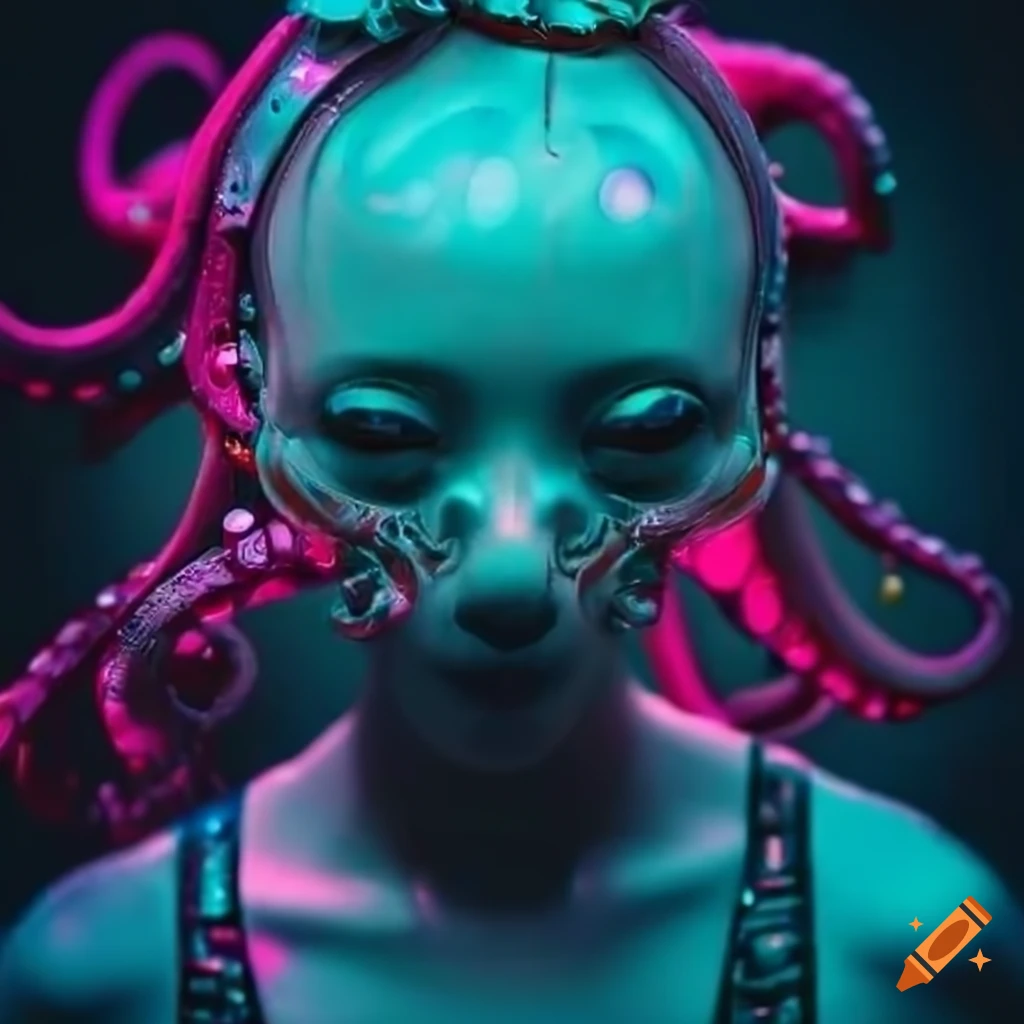 Cybernetic stylized octopus in cyberpunk style on Craiyon