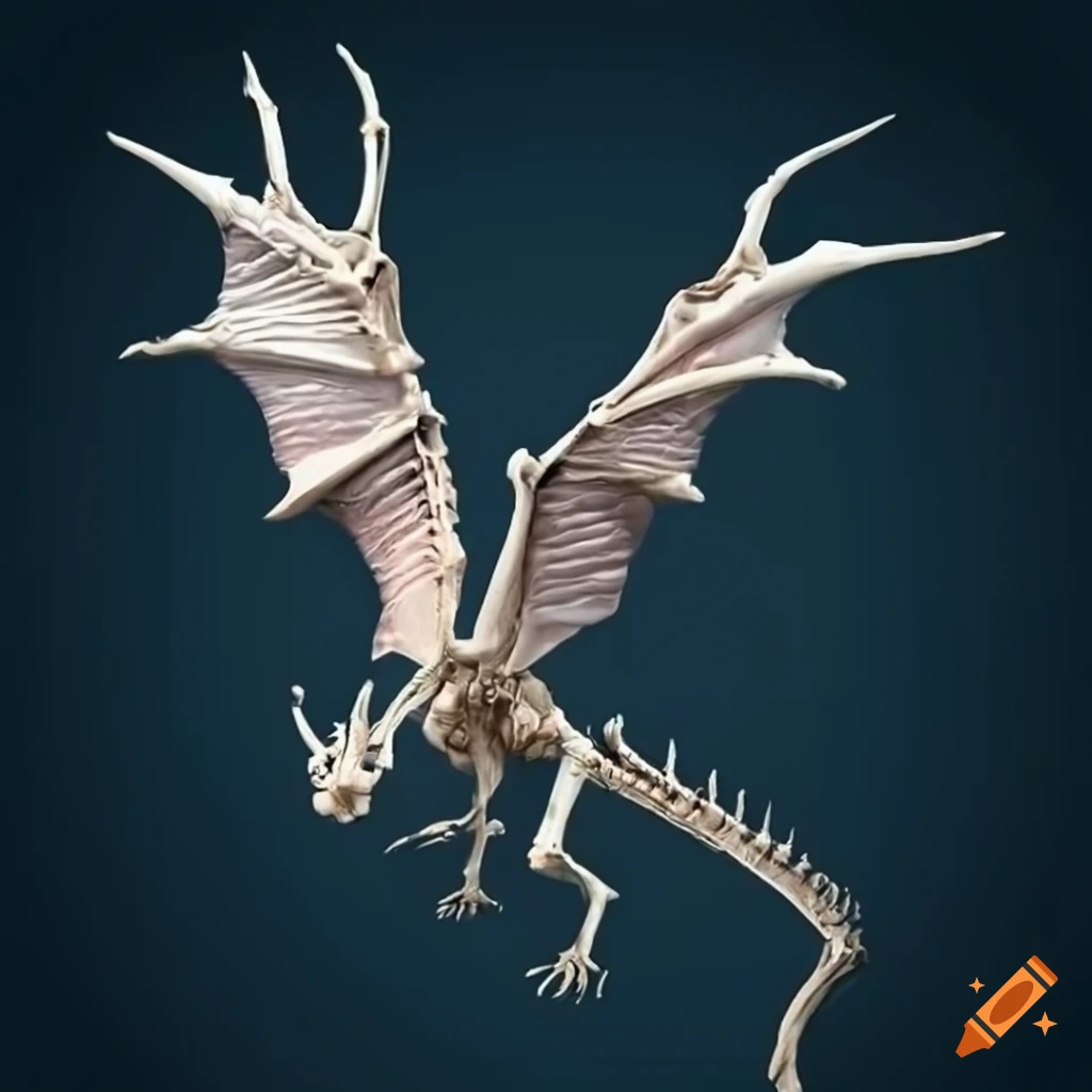 Skeleton dragon flying on Craiyon