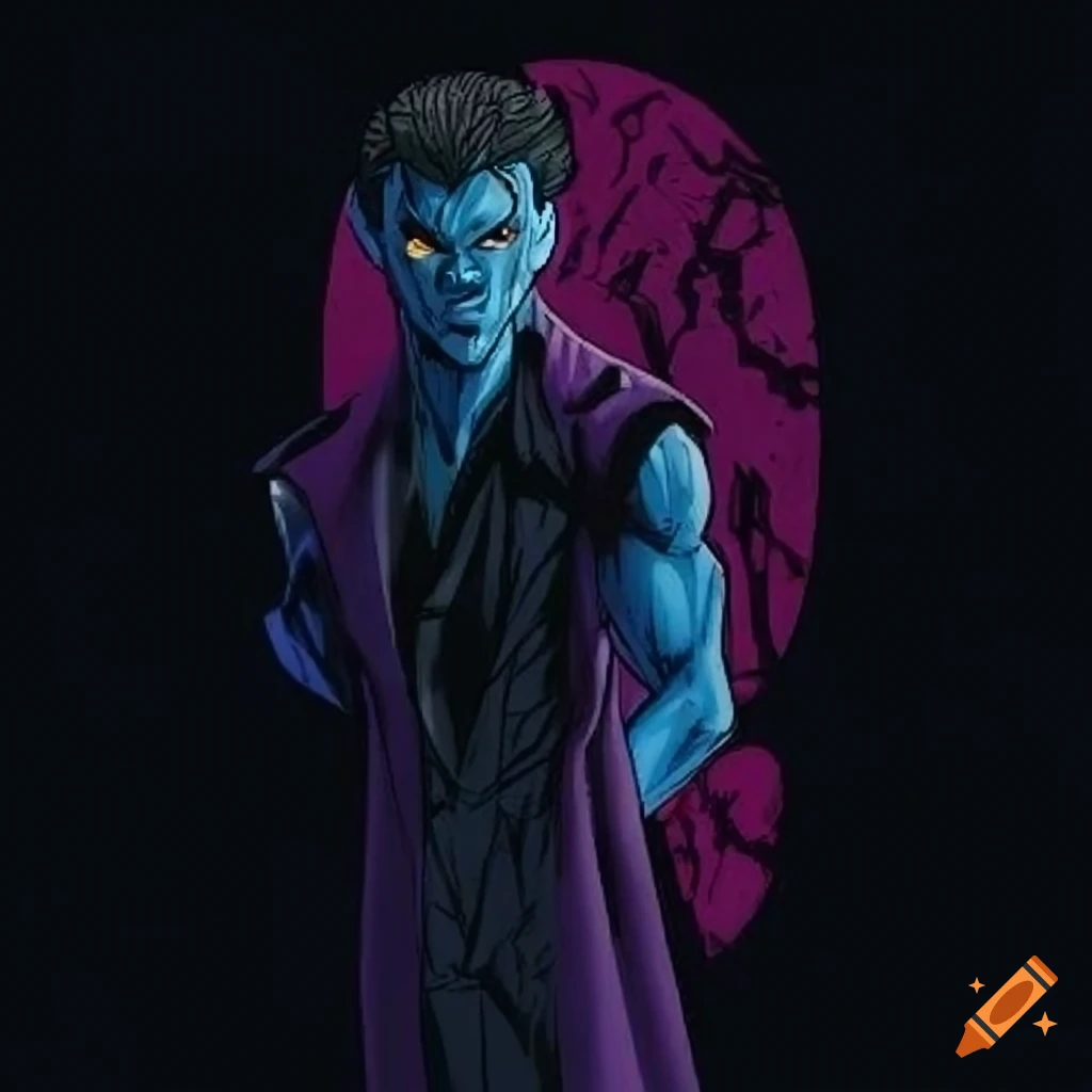 Nightcrawler and Gambit fusion with staff, cards, top hat, and trench ...