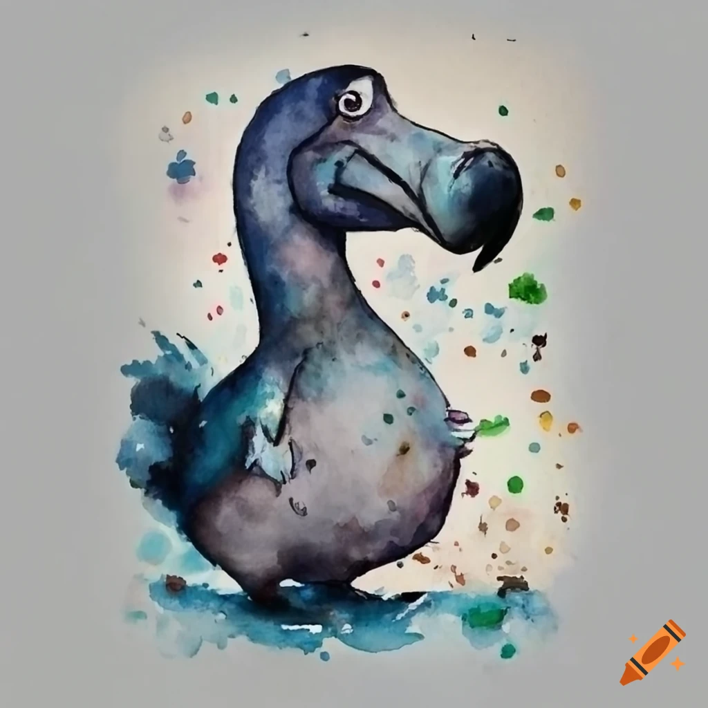Dodo in watercolor on Craiyon