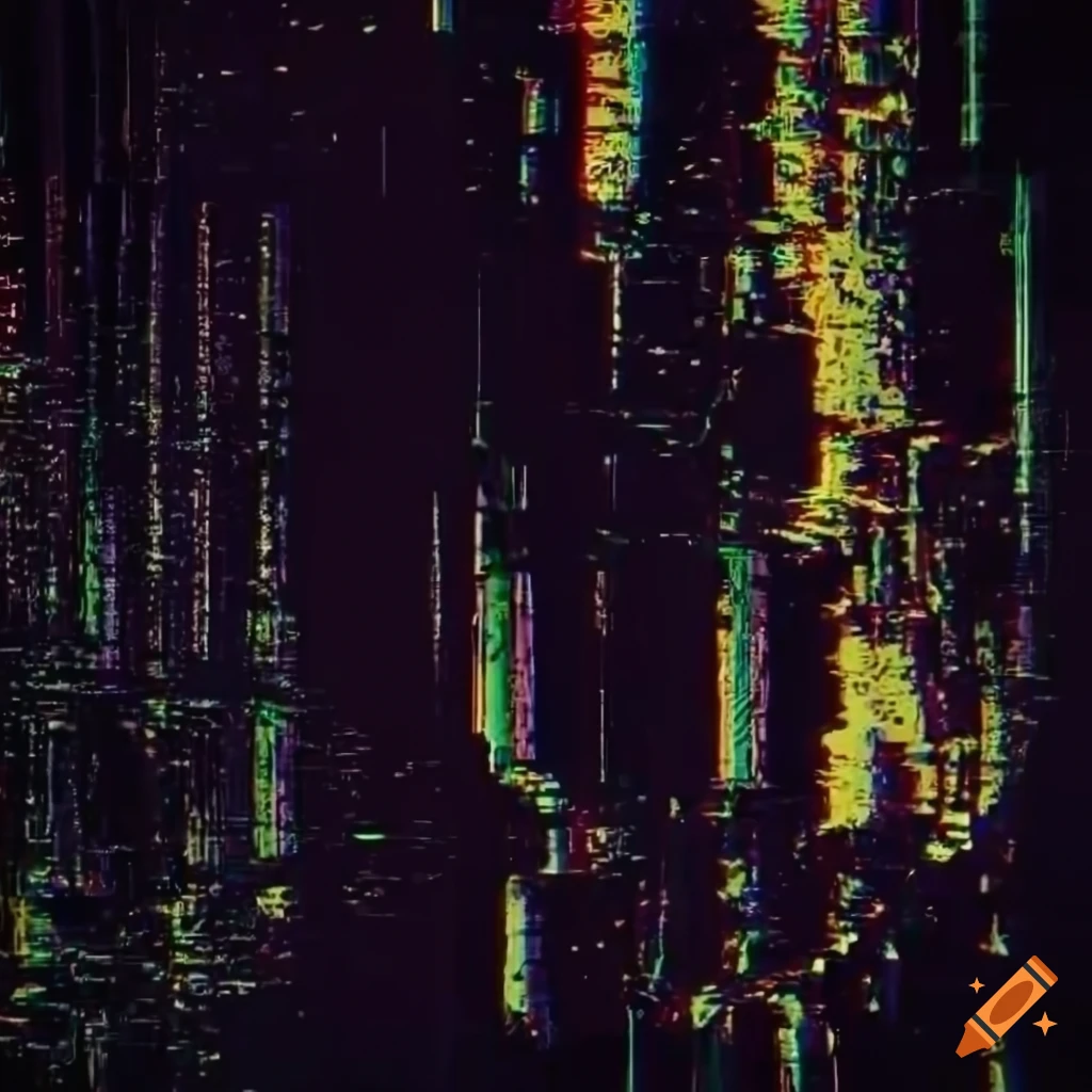 Glitching cracked screen leaking black fluids with jackson pollock art ...