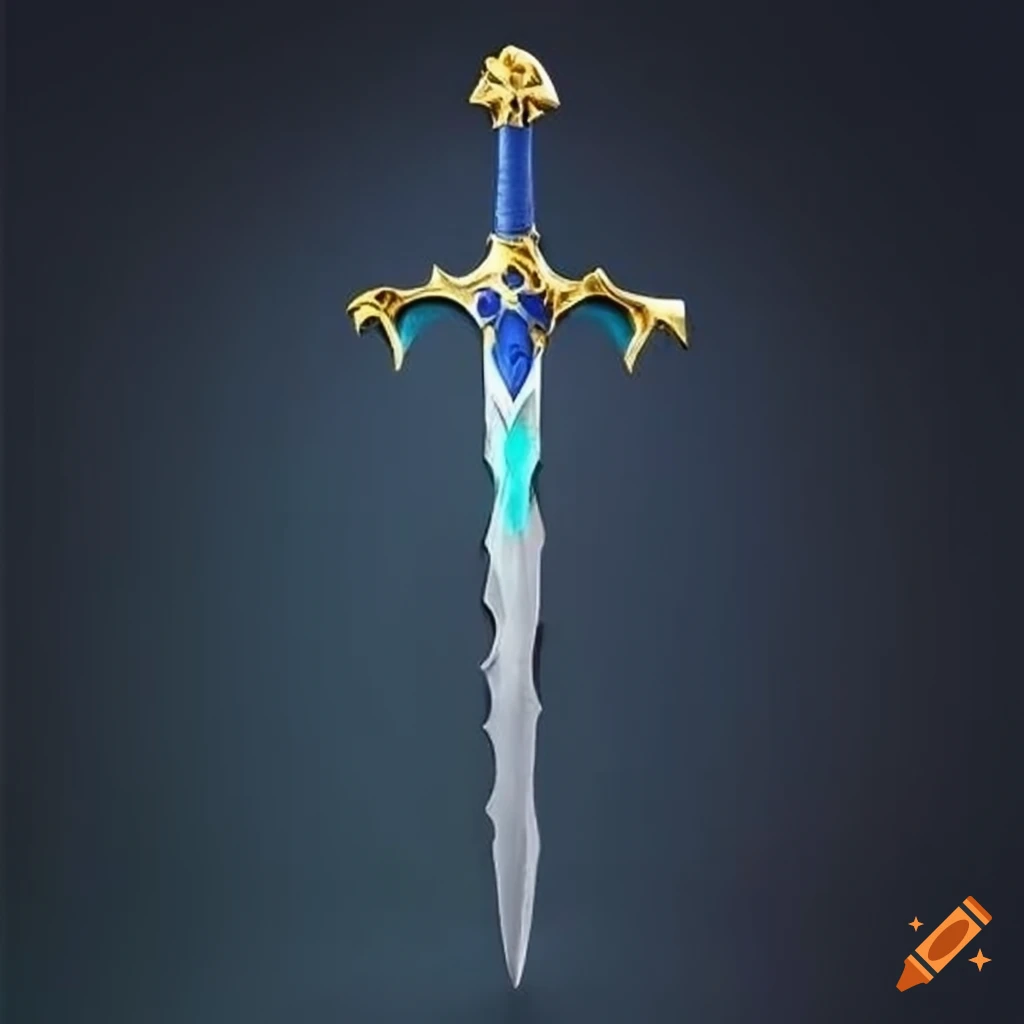 Intricate master sword with magical curves on Craiyon