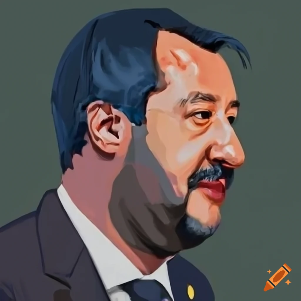 Highly detailed left profile portrait of italian politician matteo ...