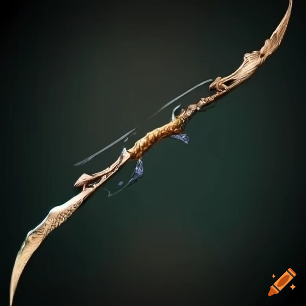 Elvish bow in a fantasy setting on Craiyon
