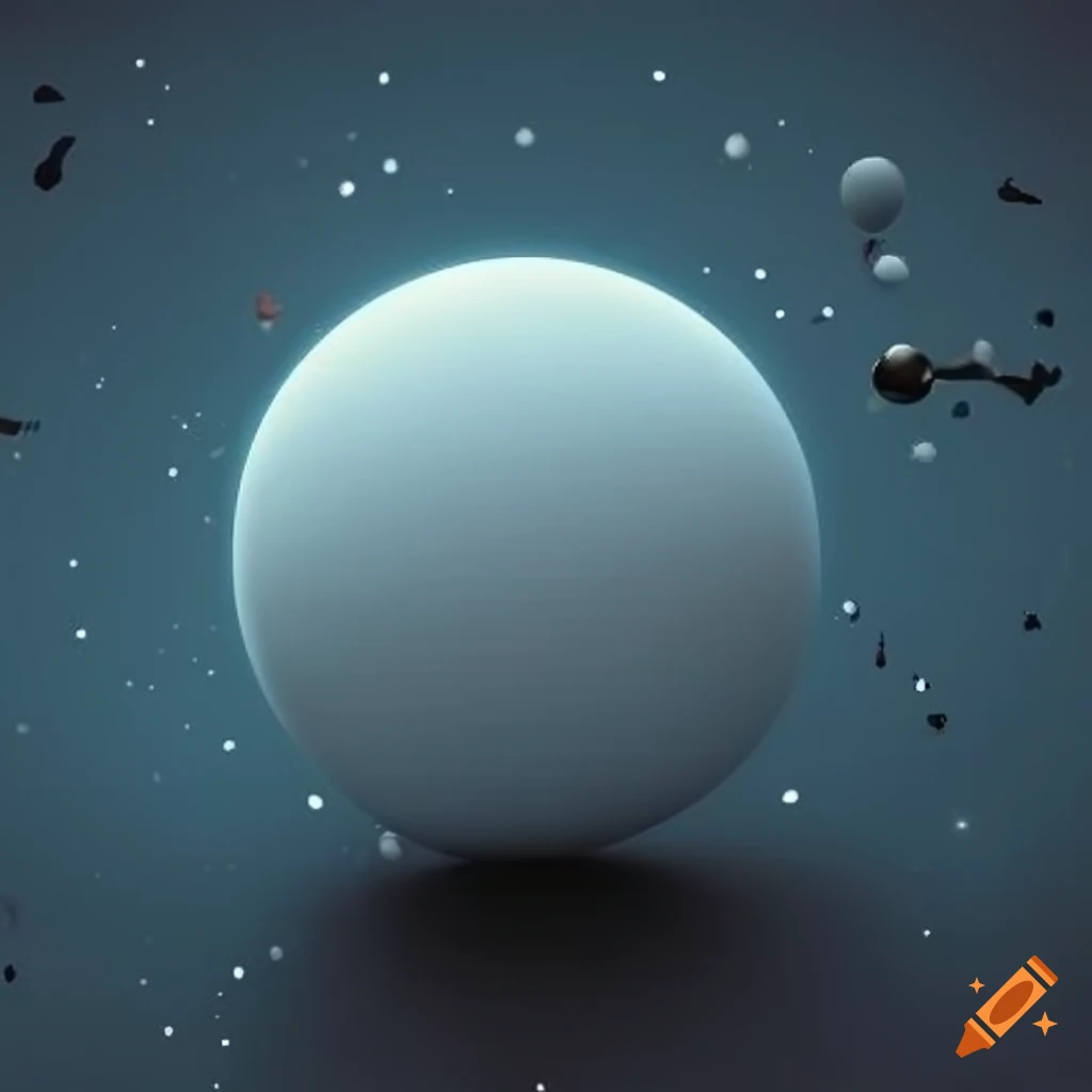 White sphere in space on Craiyon