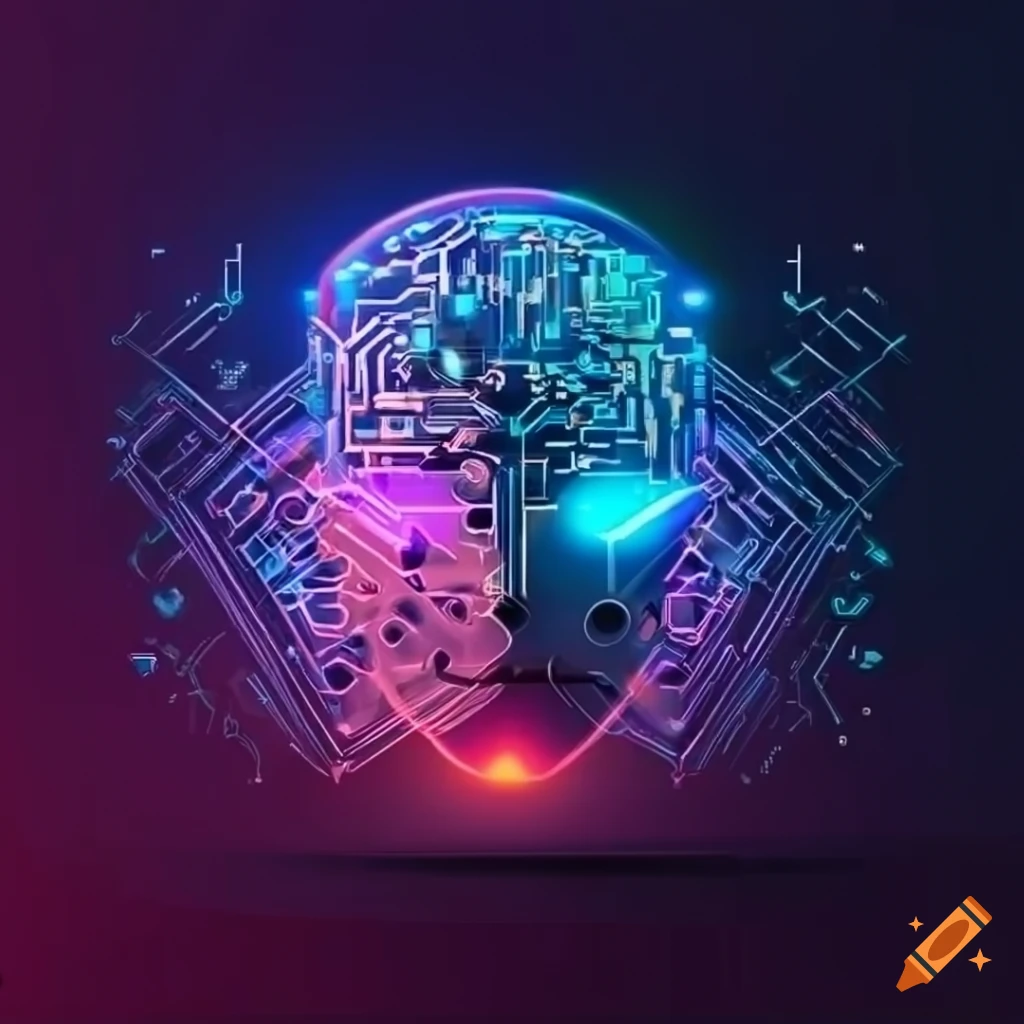 Futuristic abstract logo symbolizing artificial intelligence ...