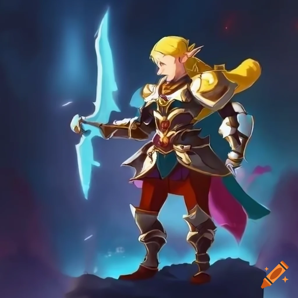 Hyrule knight warrior in anime style from zelda on Craiyon