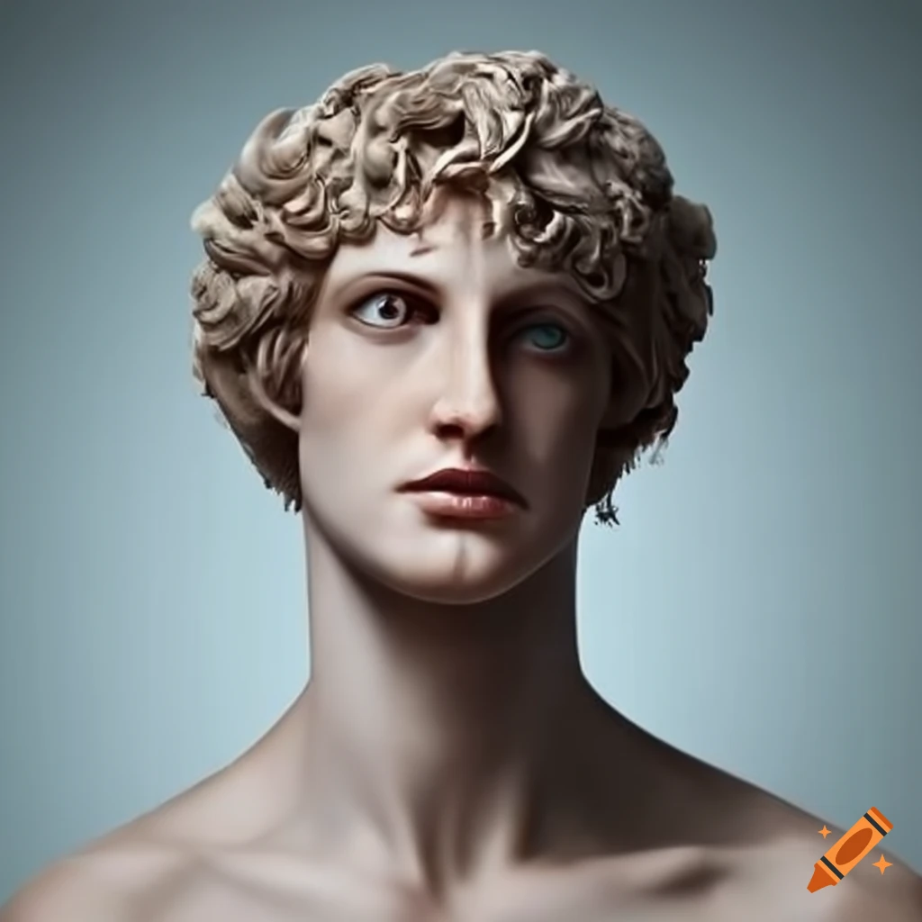 Greek statue of a human on Craiyon