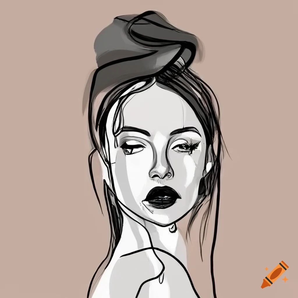 Elegant woman in chic minimalist fashion illustration on Craiyon