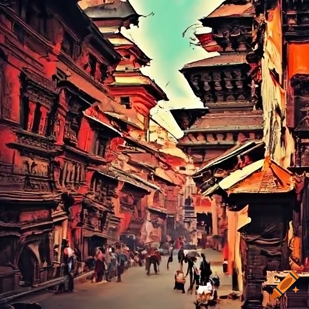 Old kathmandu cityscape on Craiyon