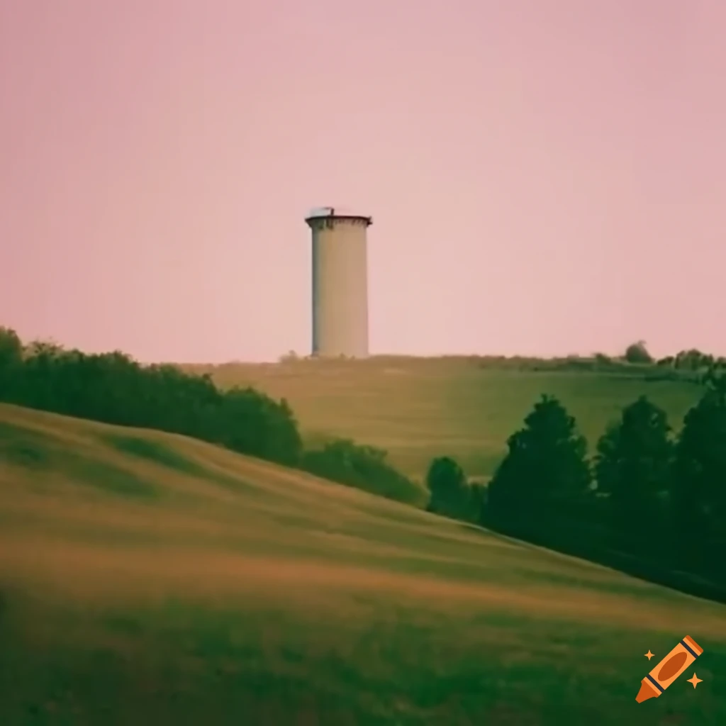 Eerily desolate water tower in y2k style with pastel colors on Craiyon