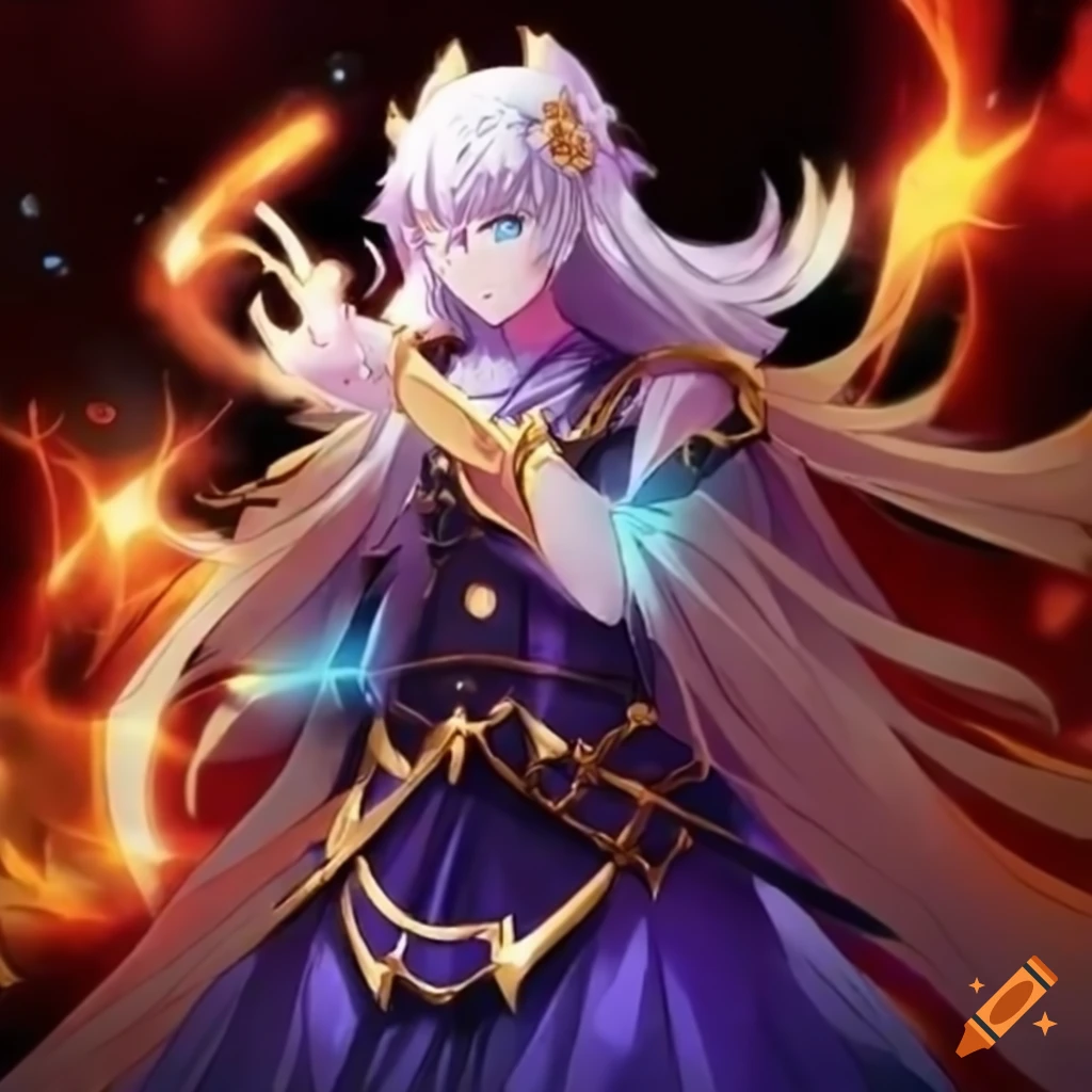 Anime spirit summoning divine help with magic on Craiyon