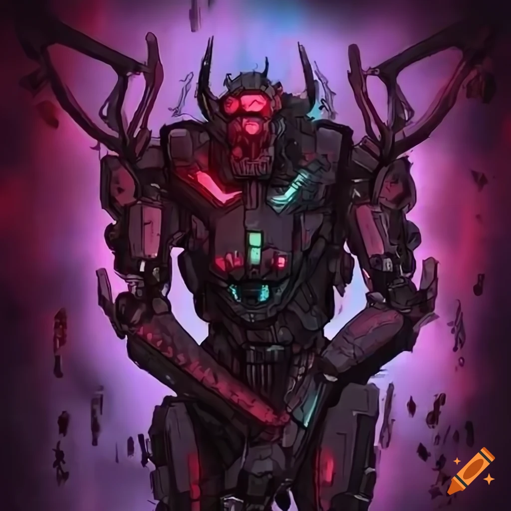 Devil mech in a cyberpunk style on Craiyon
