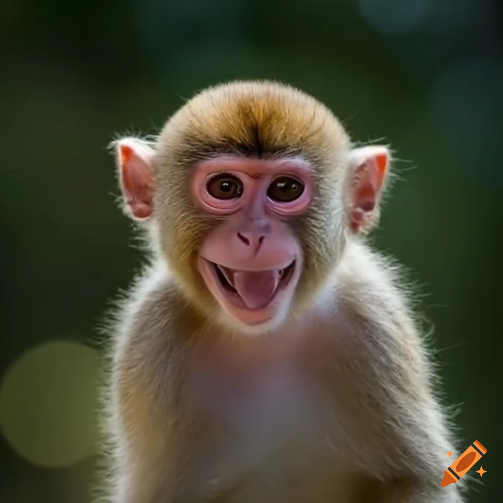 Cheerful monkey smiling for the camera on Craiyon