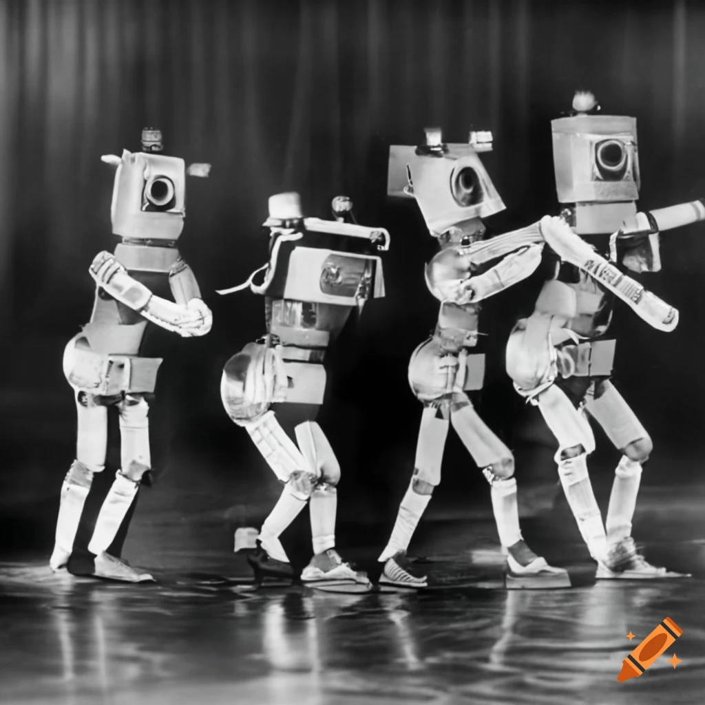 1930s robots performing busby berkely dance on Craiyon