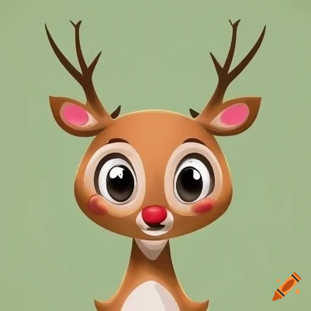 Happy cute deer in disney style with a calm background on Craiyon