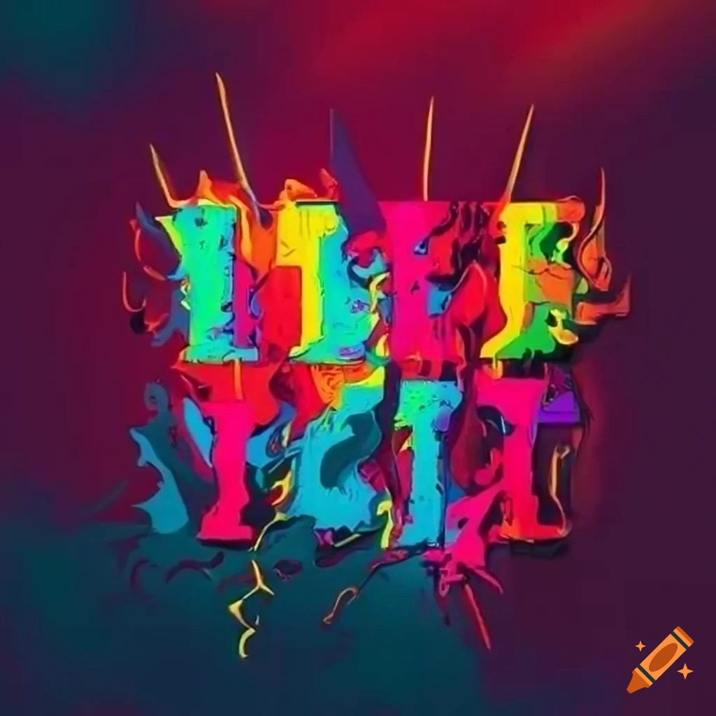 Edgy punk rock band logo with vibrant colors and bold typography on Craiyon
