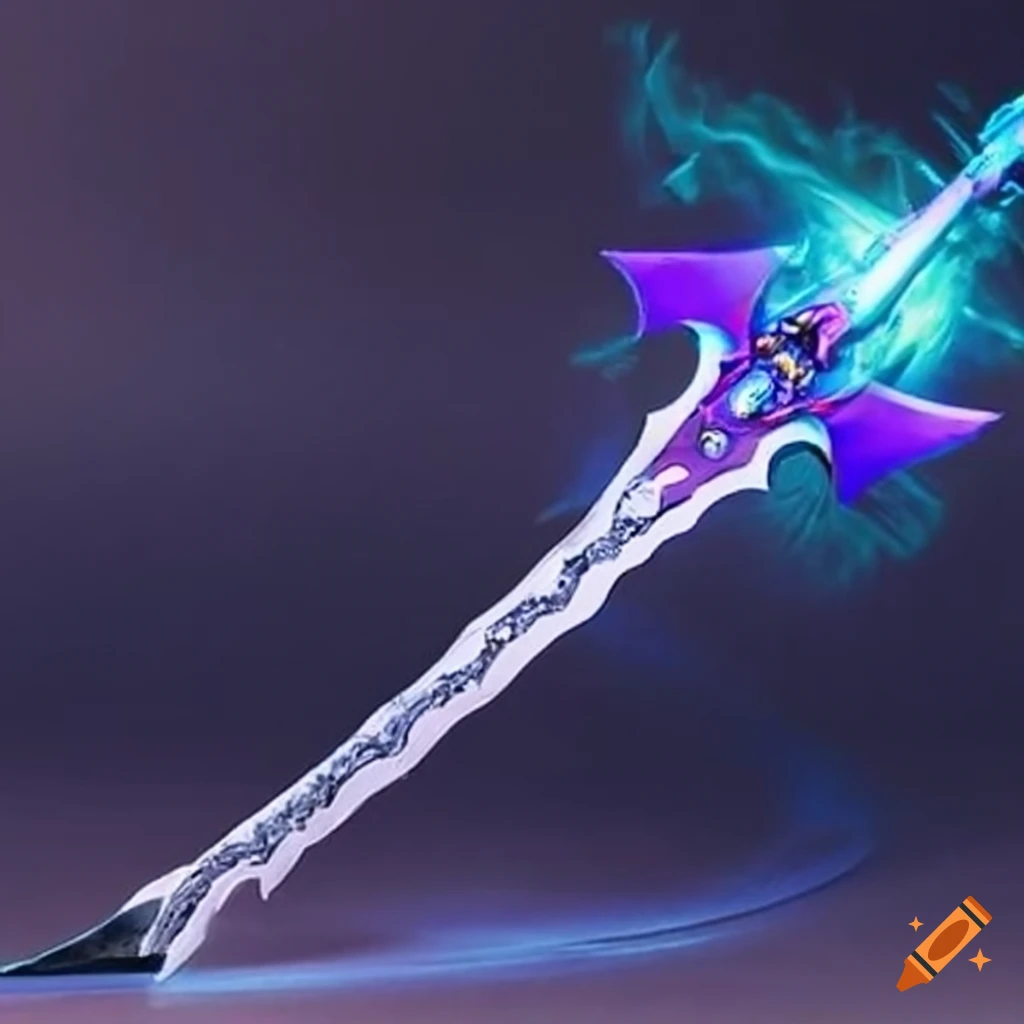 Intricate master sword with magical curves on Craiyon