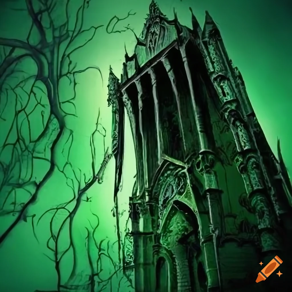 Green gothic design on Craiyon