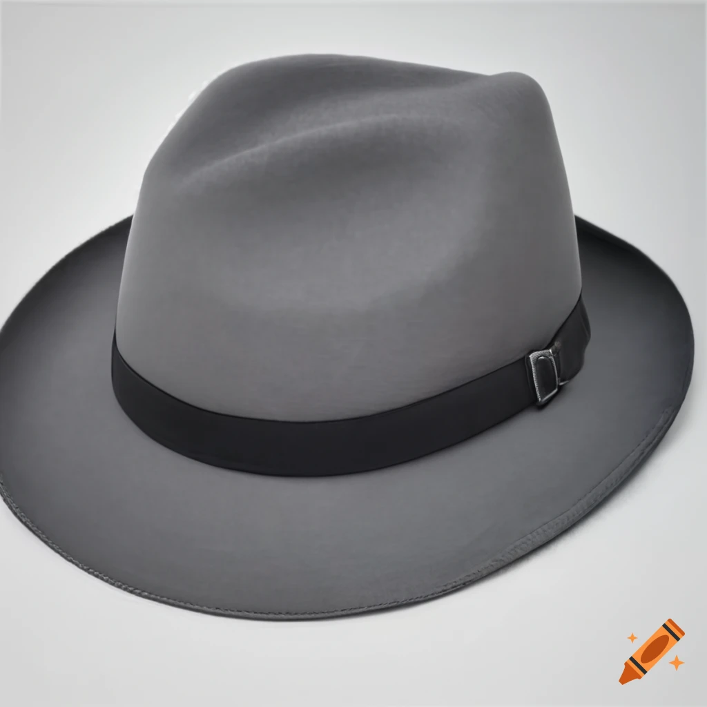 Grey fedora hat on Craiyon