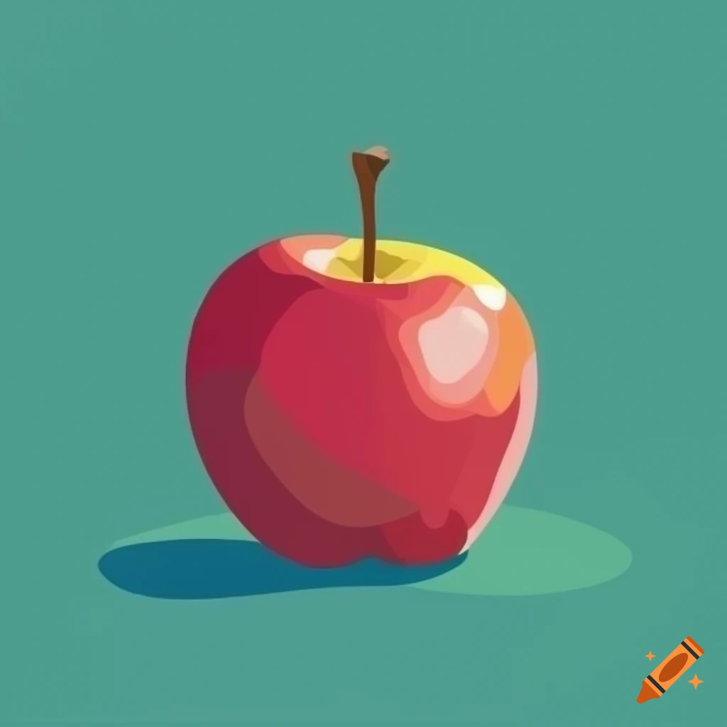 Simple apple illustration on Craiyon