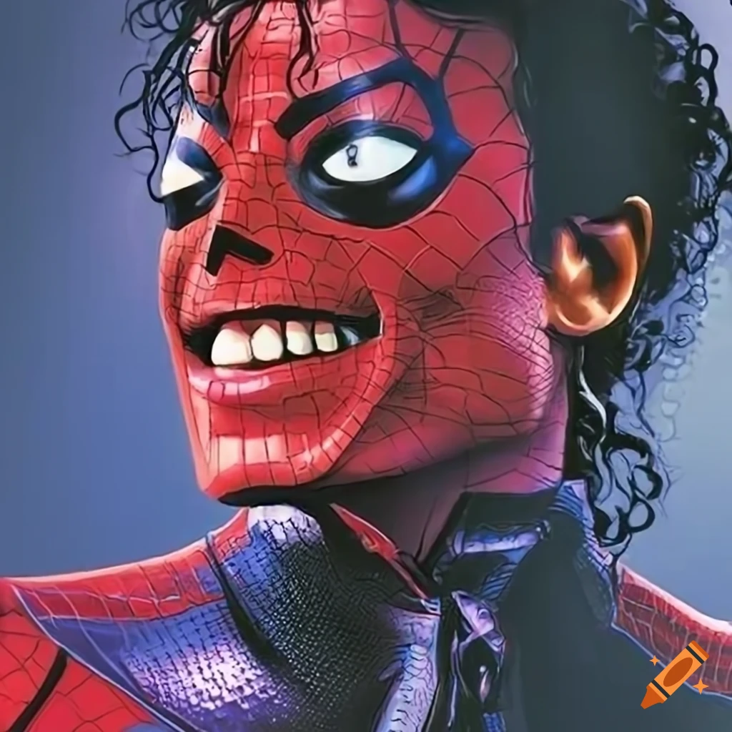 Michael jackson dressed as spider-man on Craiyon