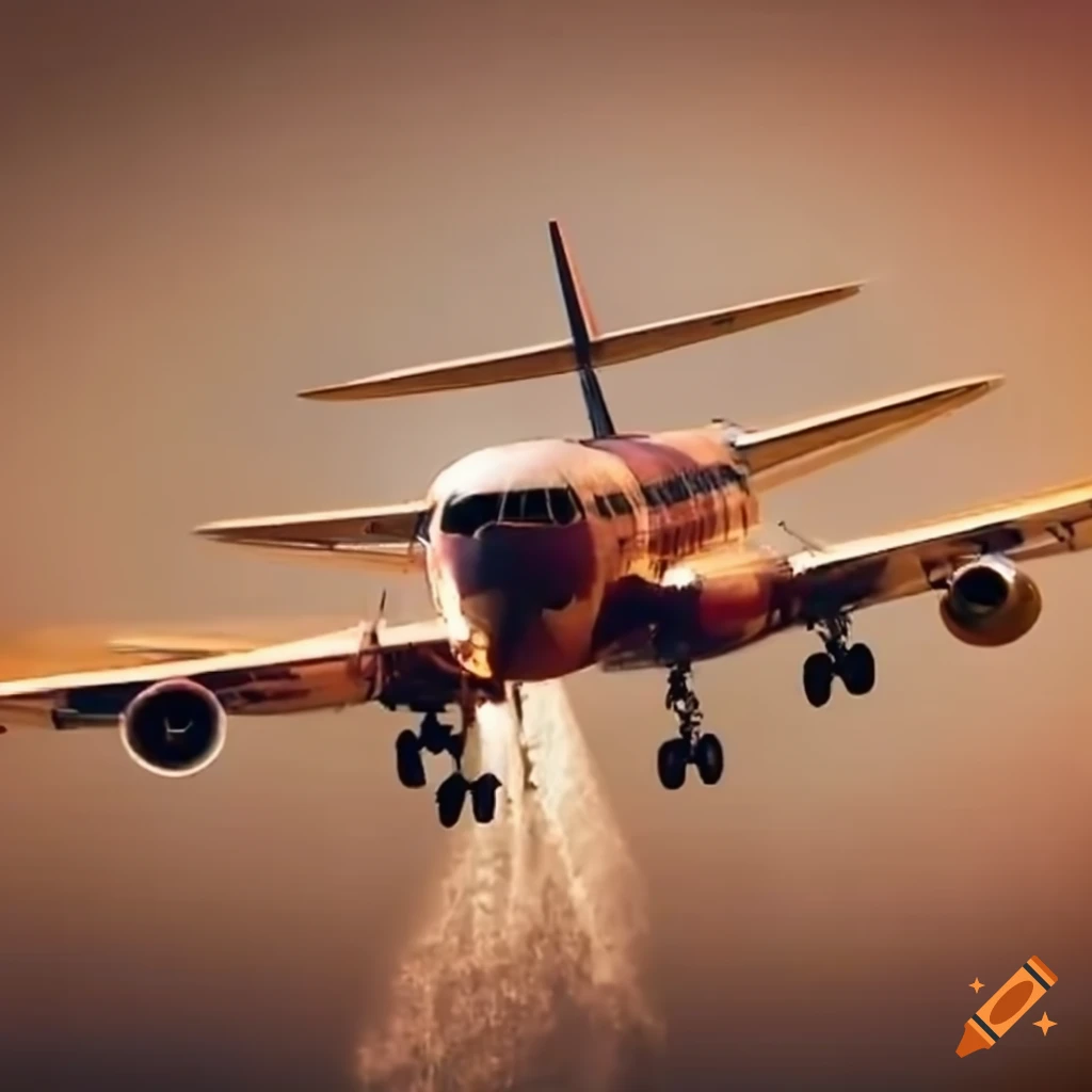 Aircraft flying with a fuel leak on Craiyon