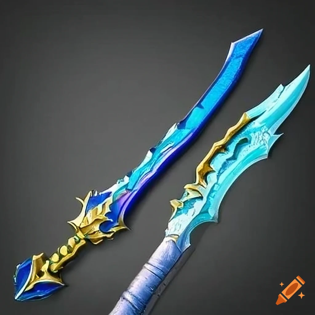 Mythic master sword riding a perfect wave on Craiyon