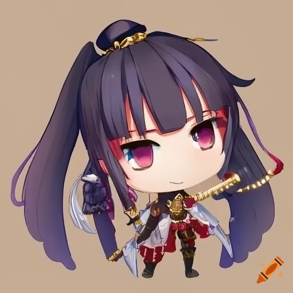 Ushiwakamaru chibi from fate grand order on Craiyon