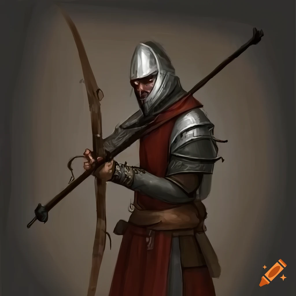 Medieval longbowman in game concept art on Craiyon