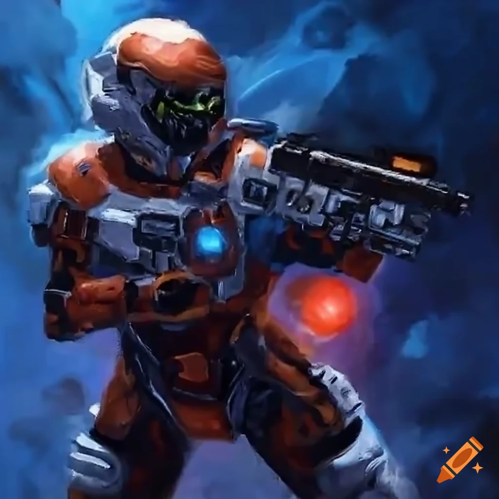 Technologically advanced alien sci-fi war suits in a laser battle on ...