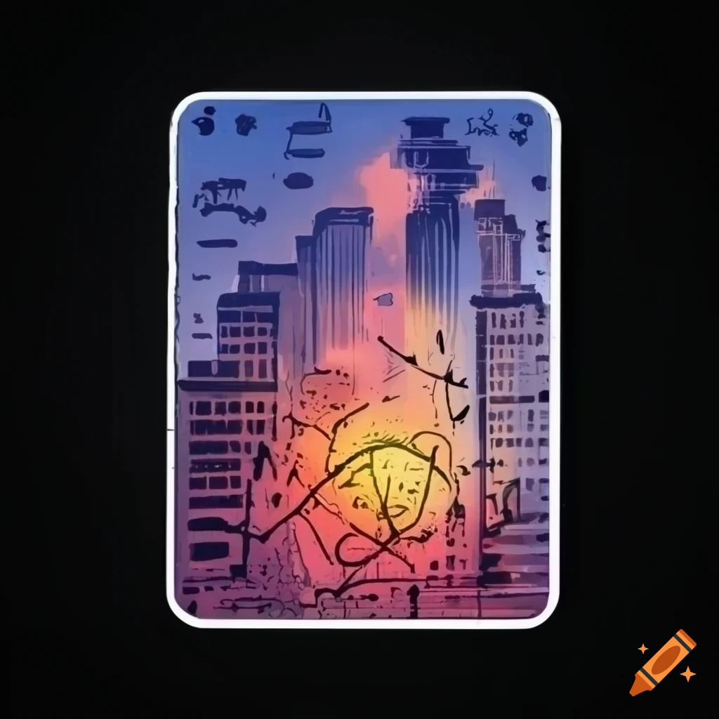 Urban geocaching urbex sticker illustration on Craiyon