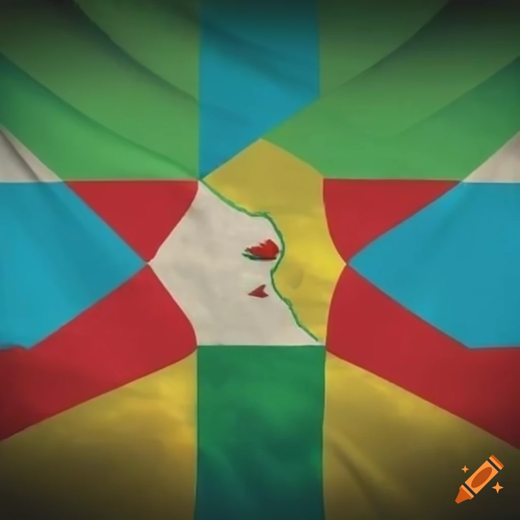 Symbolic representation of the nile river surrounded by flags of ...